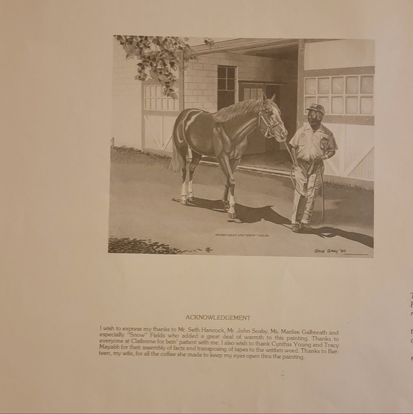 Art | Signed Lithograph Secretariat And Snow Fields By Gene Gray | Poshmark